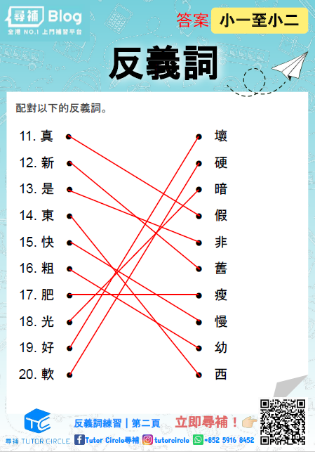 小學中文考試 - 小一小二溫書練習/工作紙 | 補習班 | ECzone